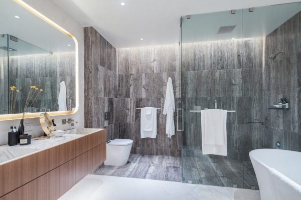The Flawless Bathroom Sets of the 75 Kenmare Condo by Kravitz Design