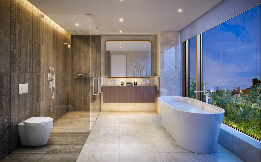 The Flawless Bathroom Sets of the 75 Kenmare Condo by Kravitz Design